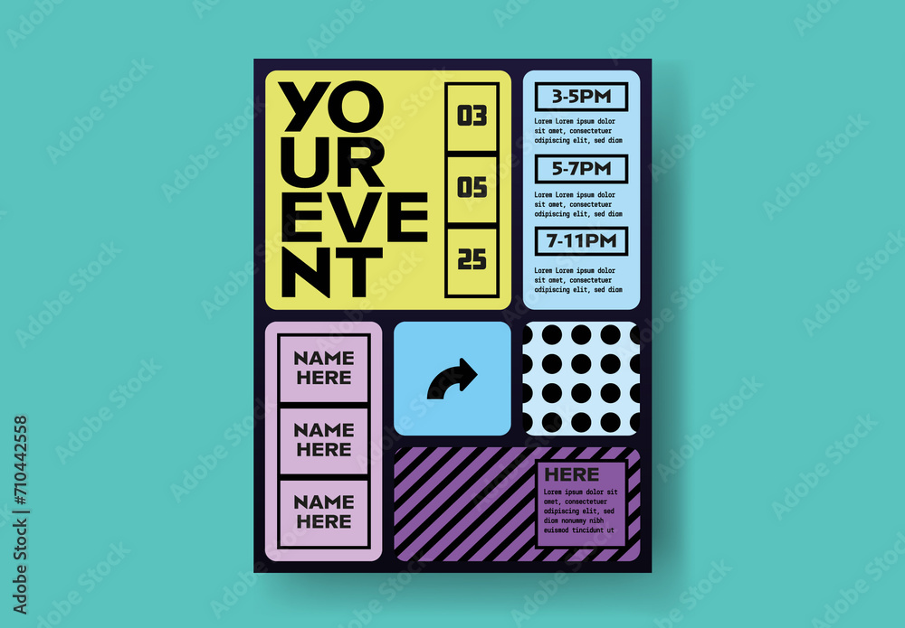 Grid Layout Event Poster Template with Guides Stock Template | Adobe Stock