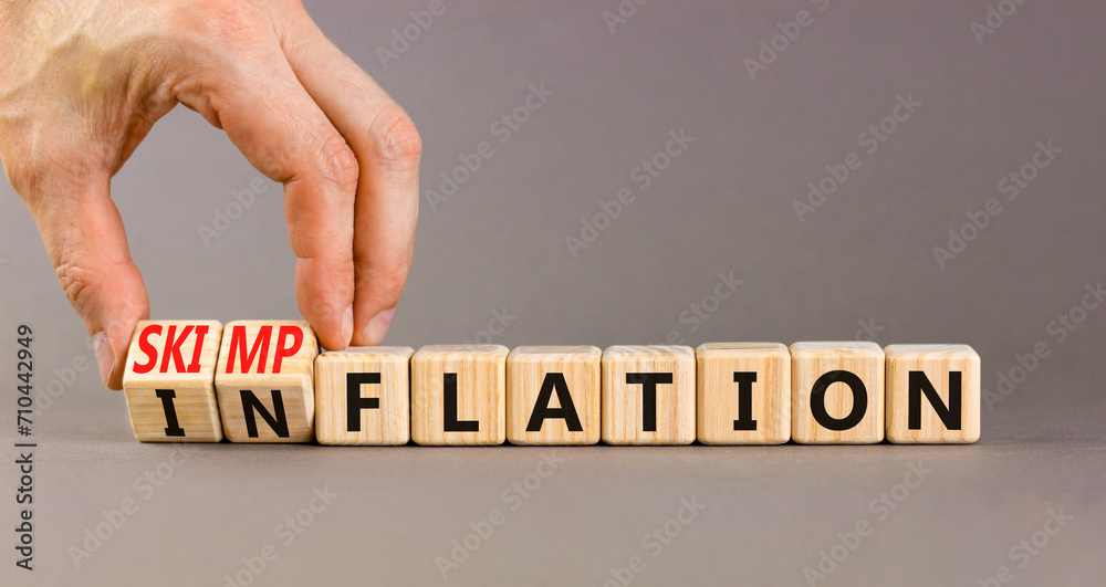 Inflation or skimpflation symbol. Concept words Inflation Skimpflation ...