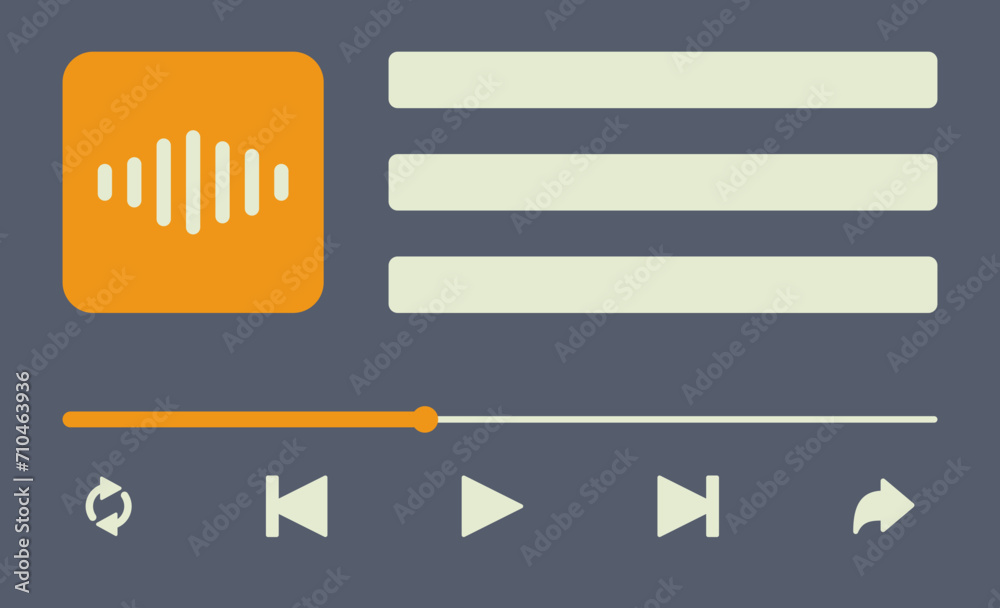 Music Player Display UI Element Stock Vector | Adobe Stock