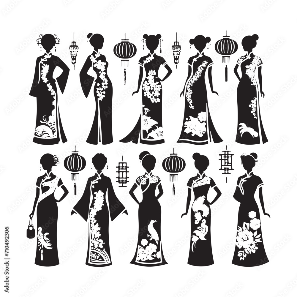 Lunar Legacy Illuminated: Timeless Traditional Chinese Dress Silhouette ...