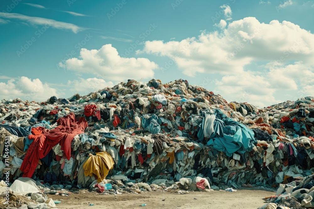 Clothes Stacked In Landfill, Representing Waste Stock Photo | Adobe Stock