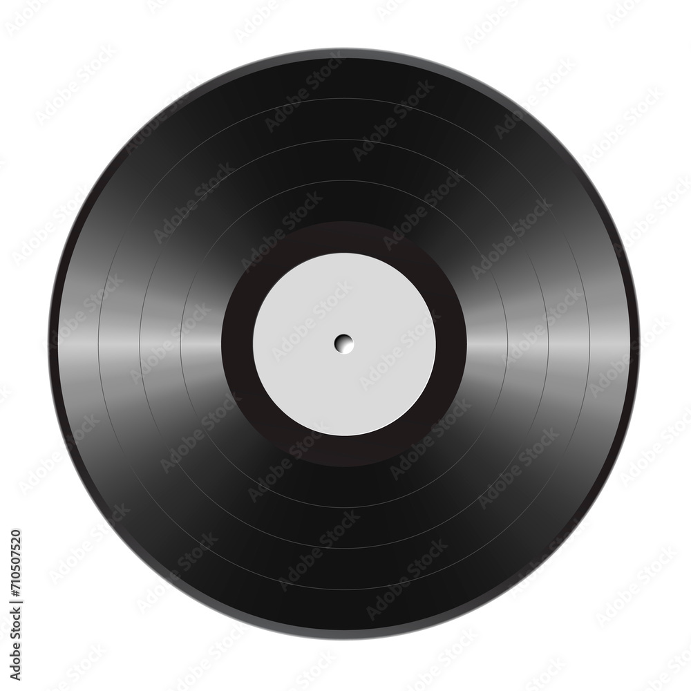 Blank vinyl disc mock up. Realistic empty template of a music record ...