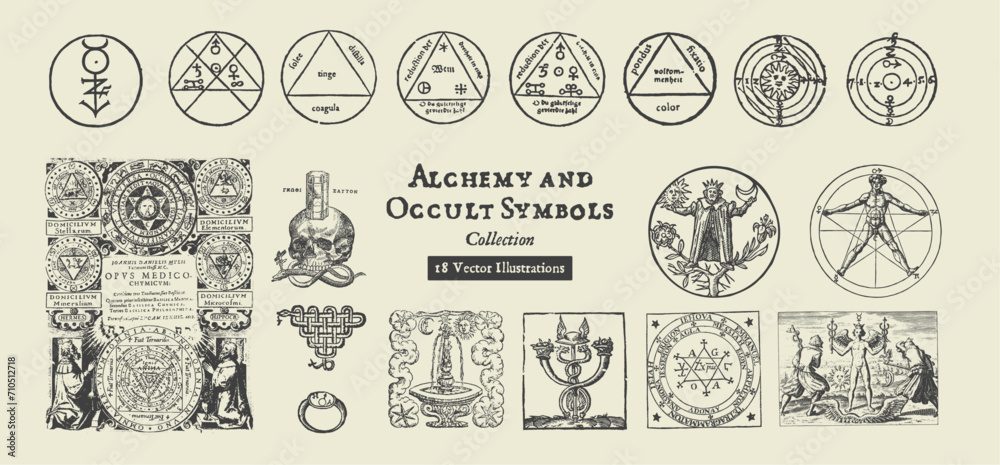 Mystical Alchemy and Occult Symbols Collection: A Conjuring of Esoteric ...