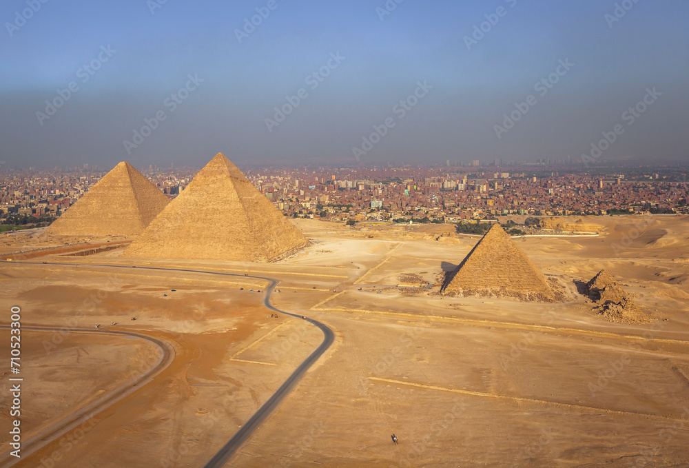 View of The Giza Necropolis, Famed archaeological site featuring the ...