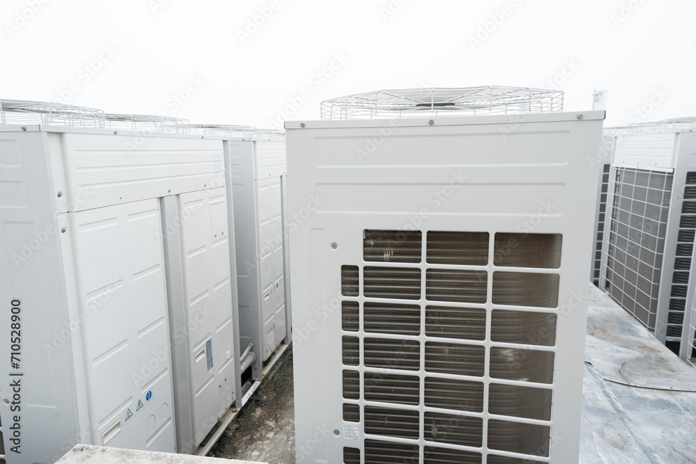 System of central compressor machine part of air conditioner system set ...