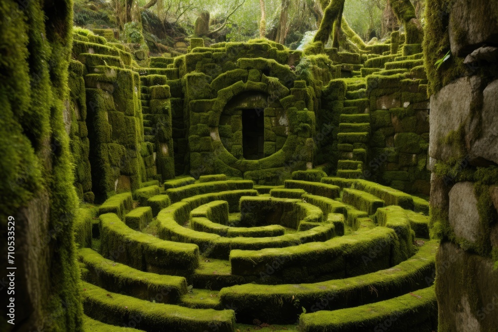 Discover a captivating maze tucked amid the lush greenery of a vibrant ...