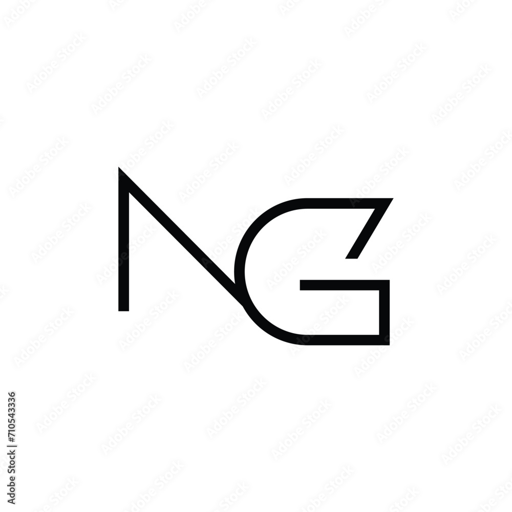 Minimal Letters NG Logo Design Stock Vector | Adobe Stock