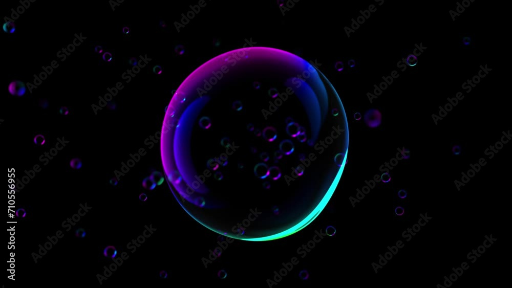 Water bubble element animation. Movement of air bubbles and RGB light ...