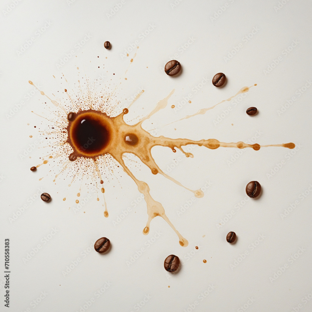 Coffee and tea stains isolated on a transparent background - high ...