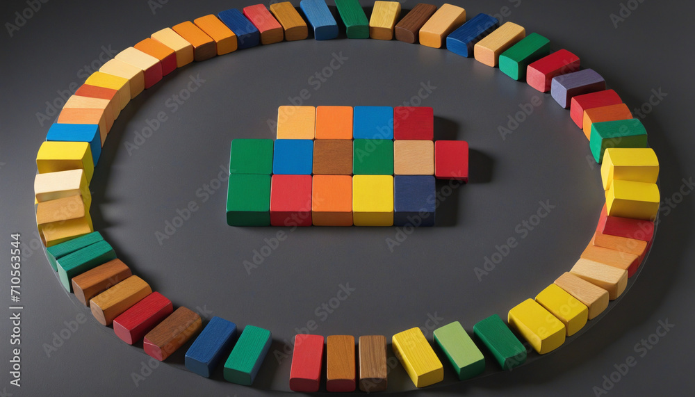 Circle of Colorful Blocks in Unity Stock Photo | Adobe Stock