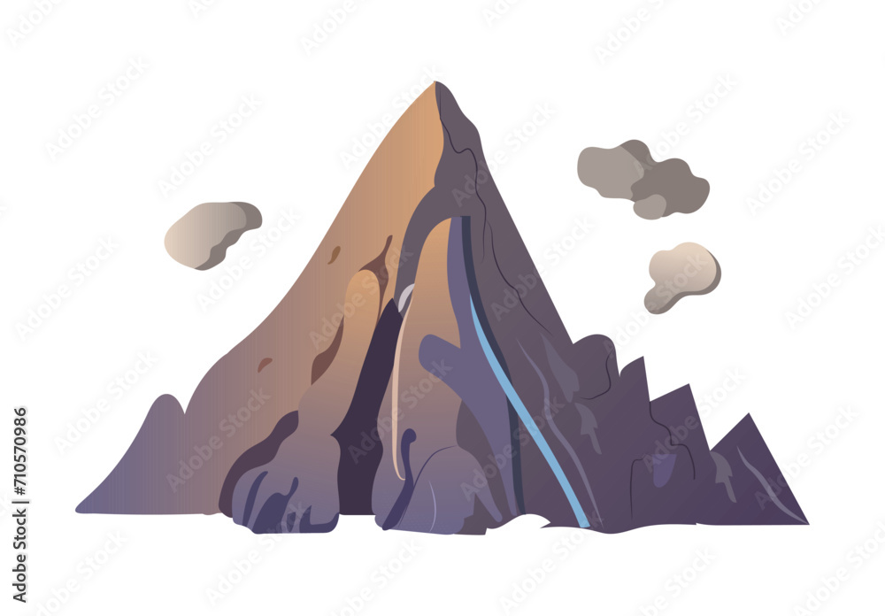 Volcano of colorful set. An artful illustration capture the intense ...