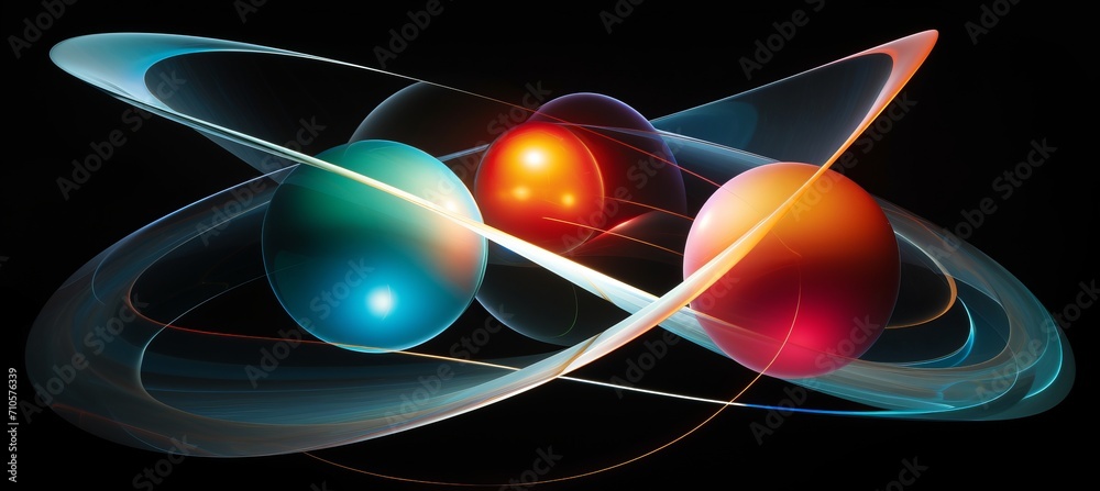 Model Of Atomic Structure Electrons Orbiting Positively Charged Nucleus