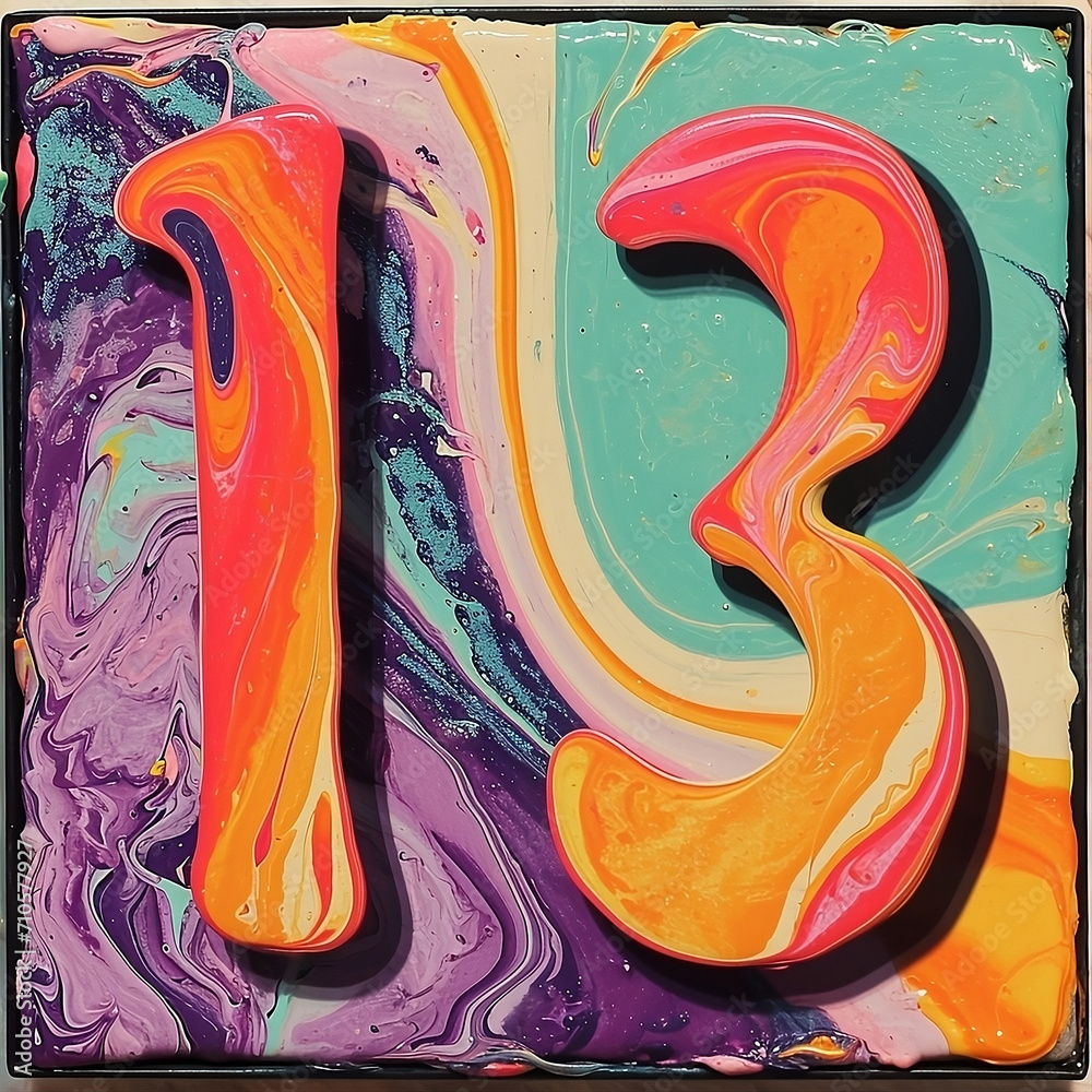 Number 13 in a Mesmerizing Caustic Pattern, Artistic Interpretation ...