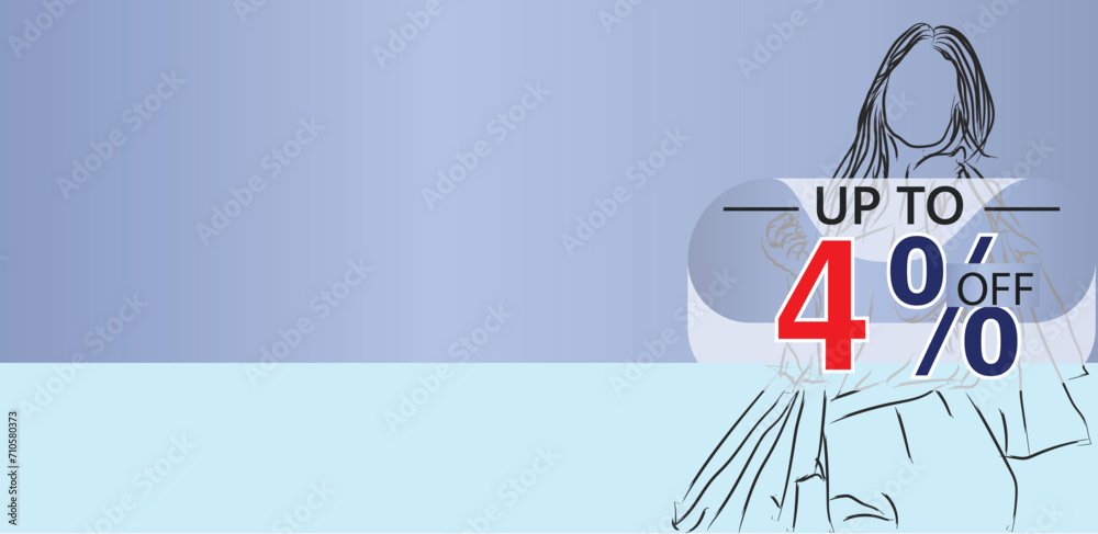 Vecteur Stock create an enticing banner for a 4 percent discount on a ...