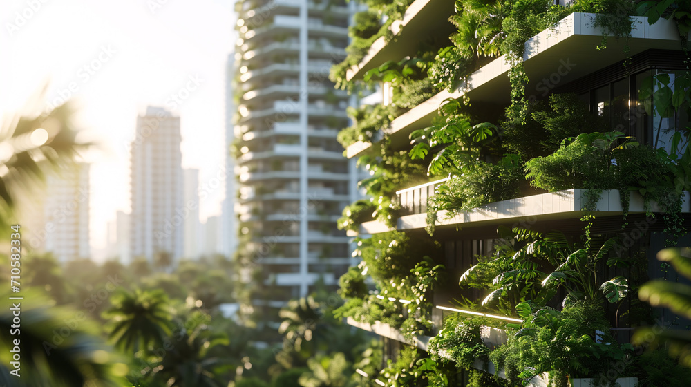 Sustainable green building. Eco-friendly building. Sustainable glass ...