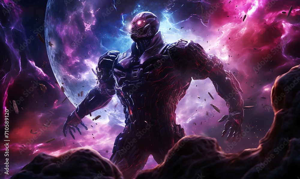 Synthwave galaxy being eaten by Galactus, HDR, cinematic, ultrawide ...