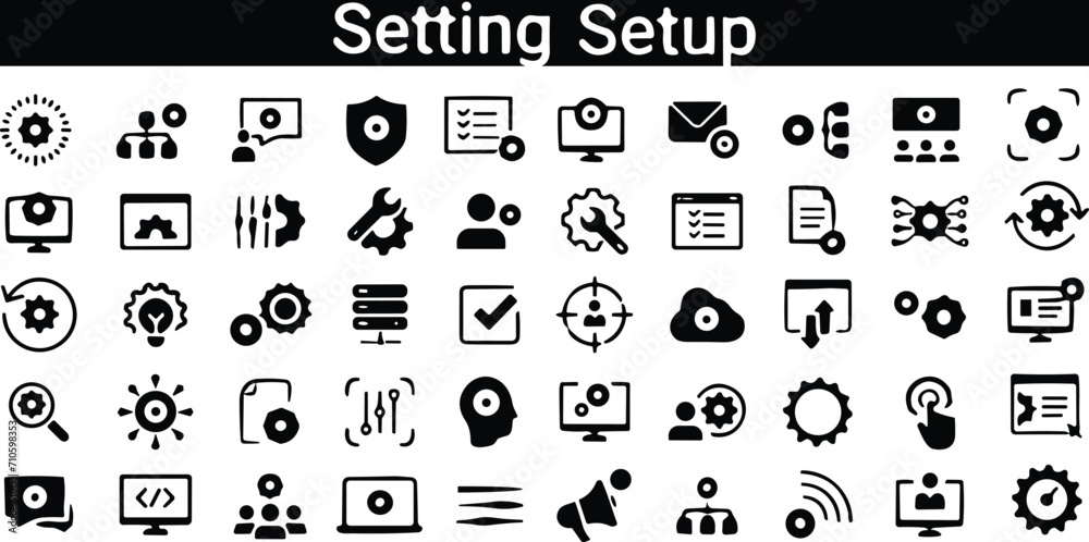 Settings Icon Set Setting And Setup Installation Tools Options Configuration Preferences