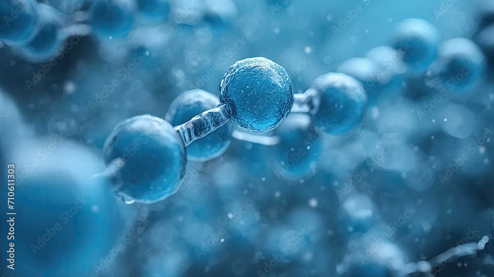 a molecular structure. The visual highlights the spherical atoms ...