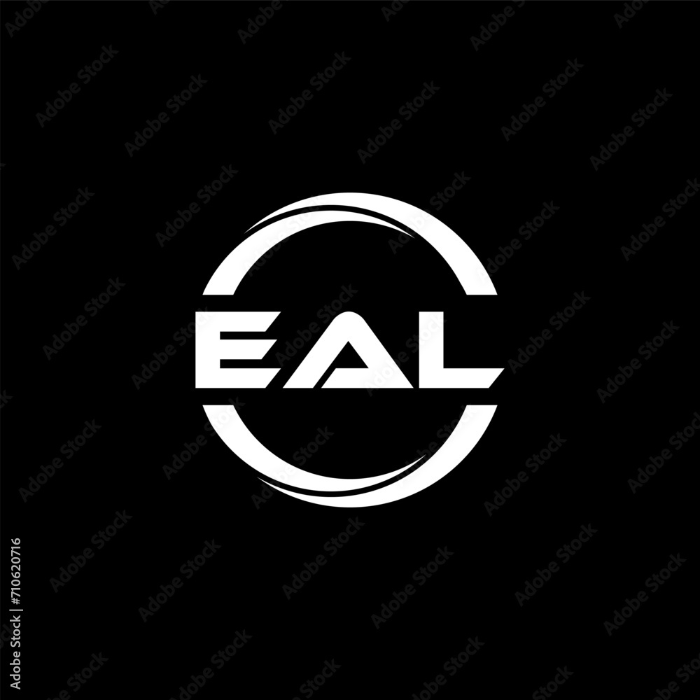 Vecteur Stock EAL letter logo design with black background in ...