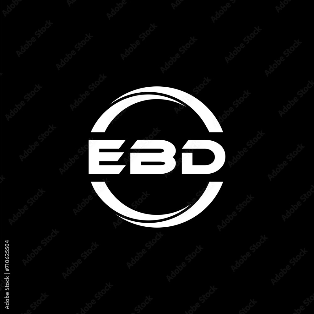 EBD letter logo design with black background in illustrator, cube logo, vector logo, modern ...