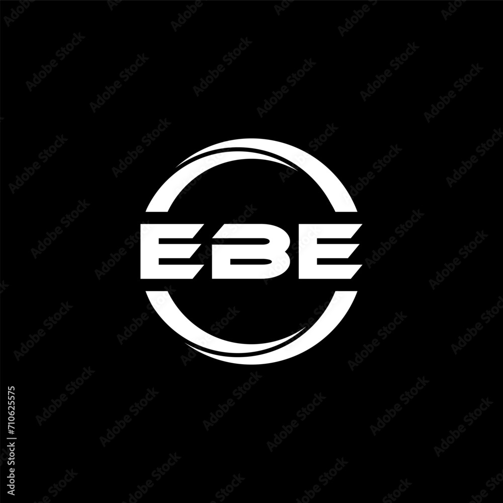 Vecteur Stock EBE letter logo design with black background in ...