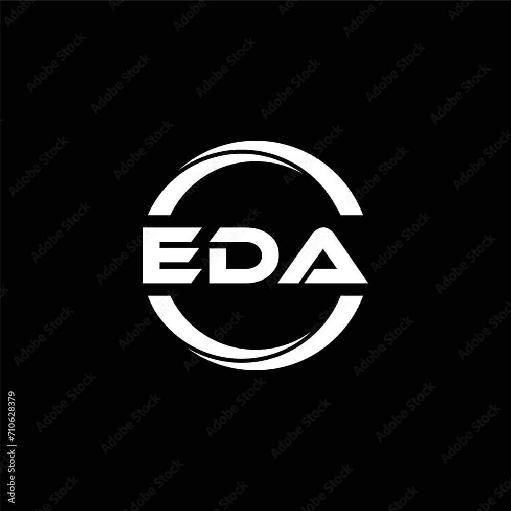 EDA letter logo design with black background in illustrator, cube logo ...