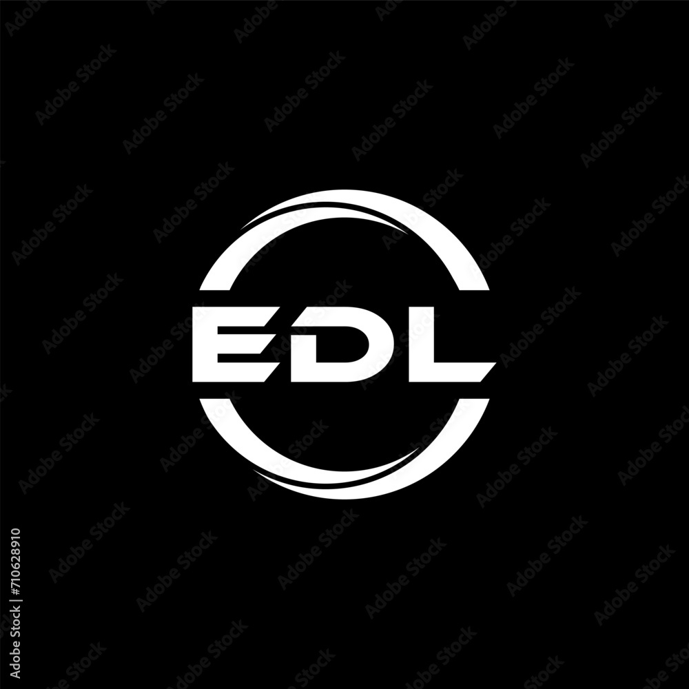 EDL letter logo design with black background in illustrator, cube logo ...