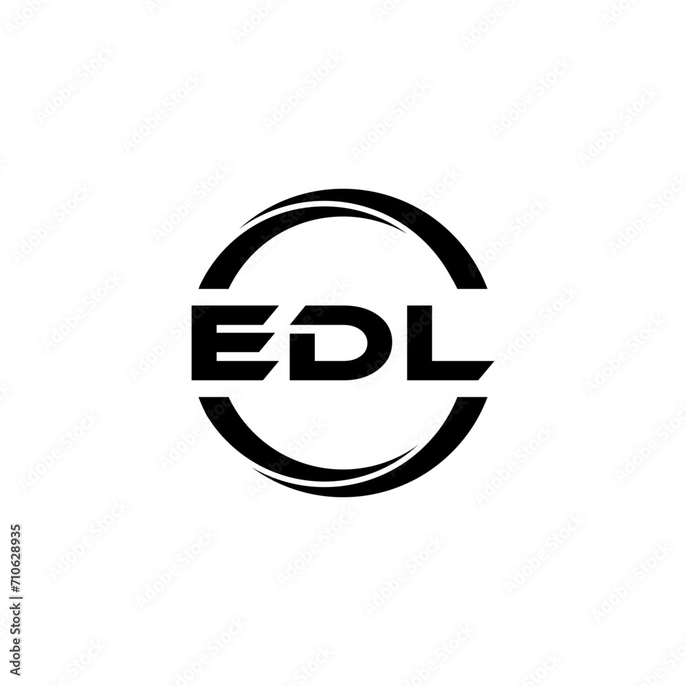 EDL letter logo design with white background in illustrator, cube logo ...
