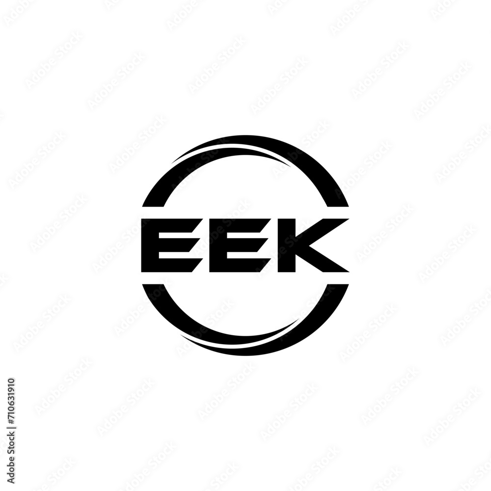 EEK letter logo design with white background in illustrator, cube logo ...
