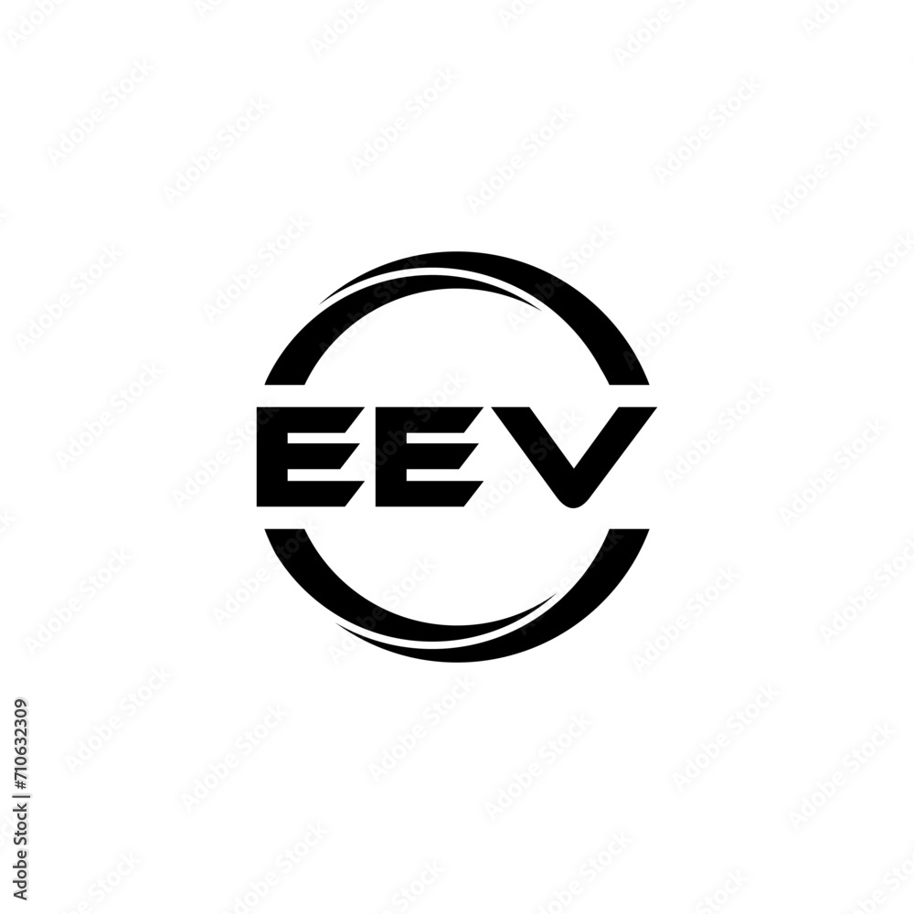 EEV letter logo design with white background in illustrator, cube logo ...