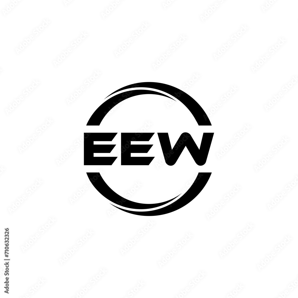 EEW letter logo design with white background in illustrator, cube logo ...