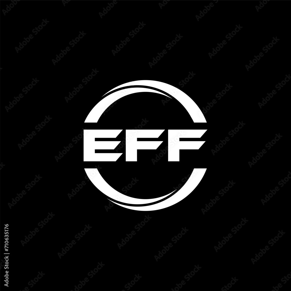 EFF letter logo design with black background in illustrator, cube logo ...
