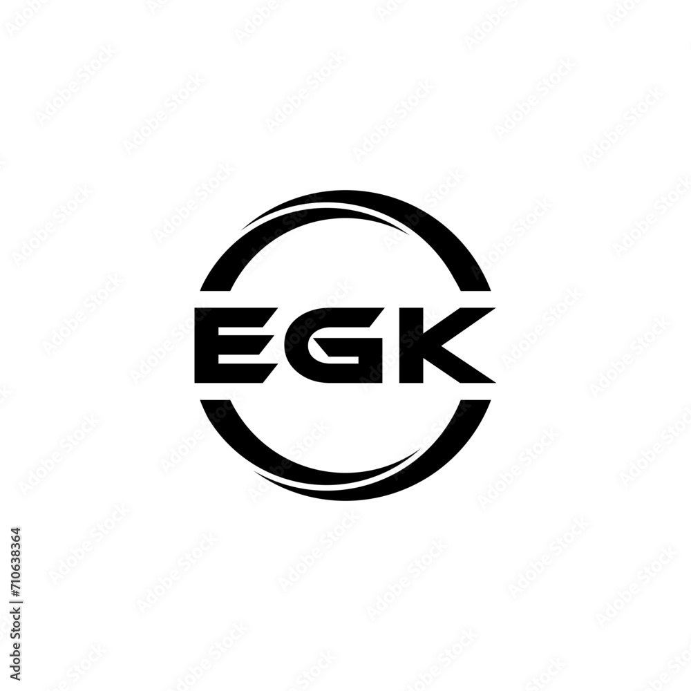 EGK letter logo design with white background in illustrator, cube logo ...