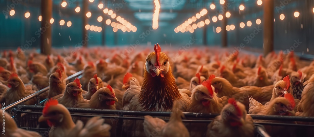 Chicken farming in a closed system. Production for laying hens Stock ...