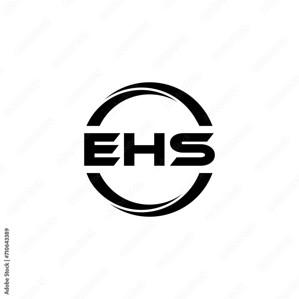 EHS letter logo design with white background in illustrator, cube logo ...