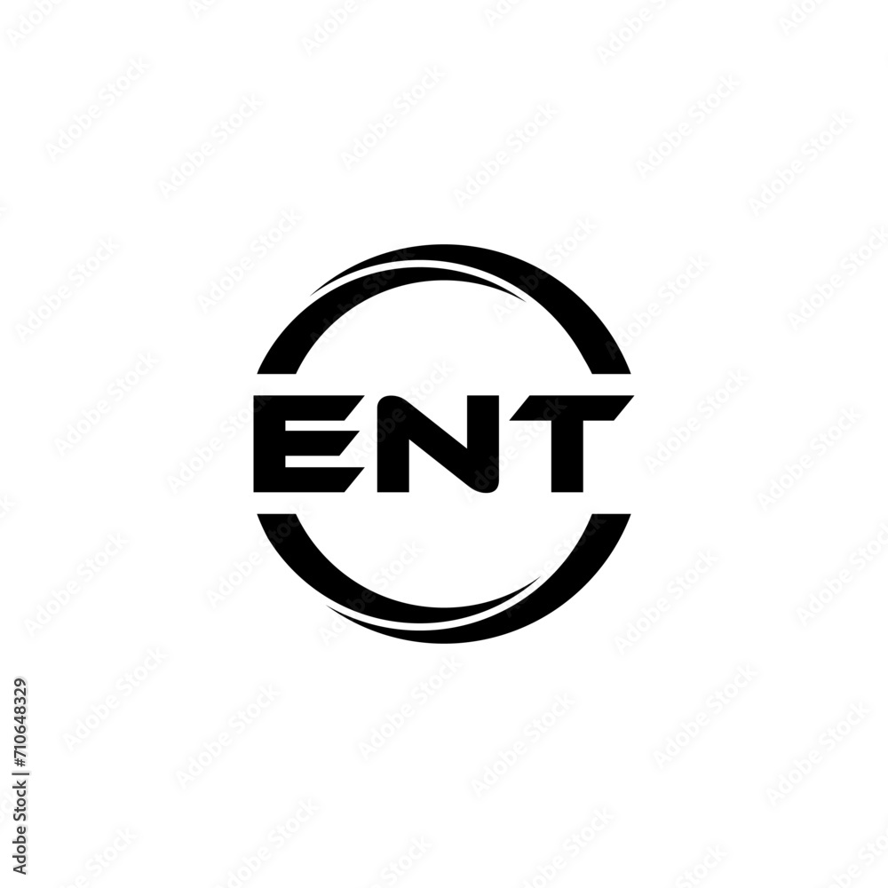 ENT letter logo design with white background in illustrator, cube logo ...