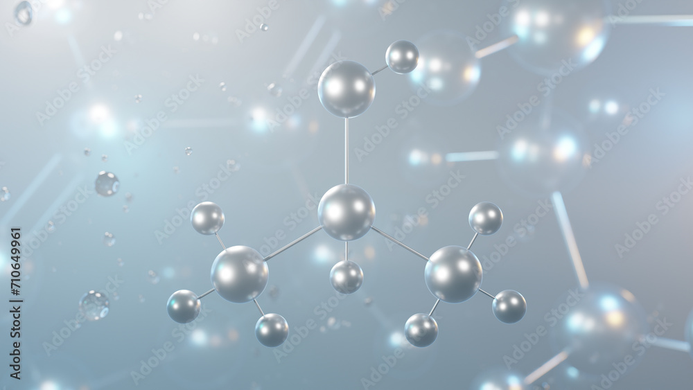 isopropanol molecular structure, 3d model molecule, isopropyl alcohol ...