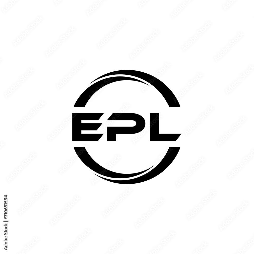 EPL letter logo design with white background in illustrator, cube logo ...