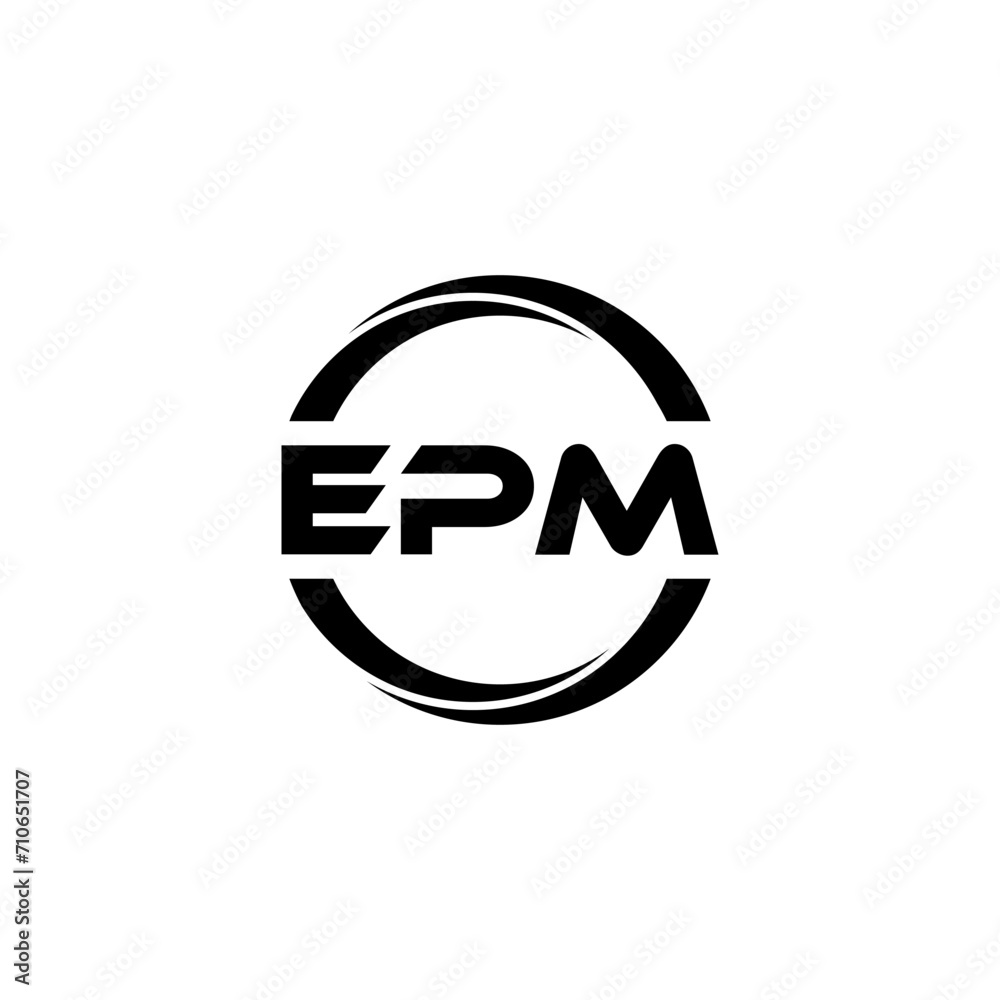 EPM letter logo design with white background in illustrator, cube logo ...