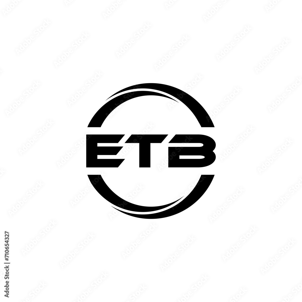 ETB letter logo design with white background in illustrator, cube logo ...