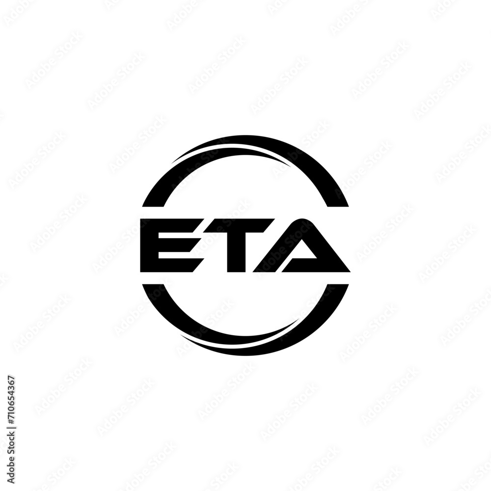 ETA letter logo design with white background in illustrator, cube logo ...