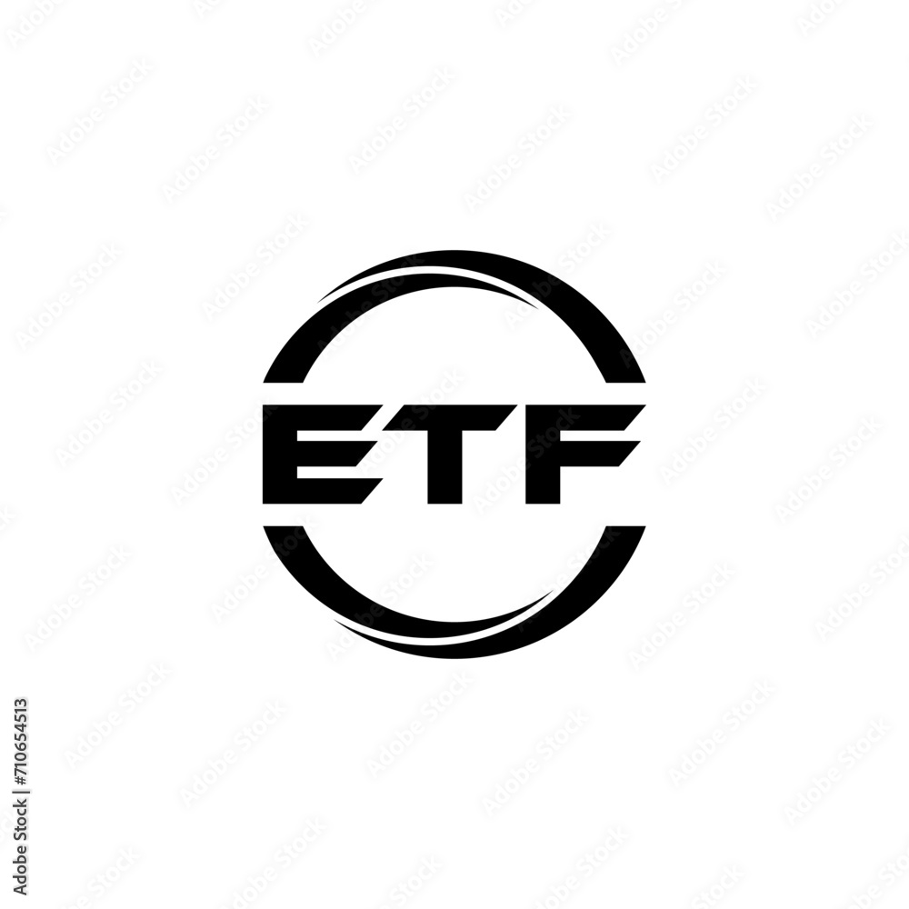 ETF letter logo design with white background in illustrator, cube logo ...