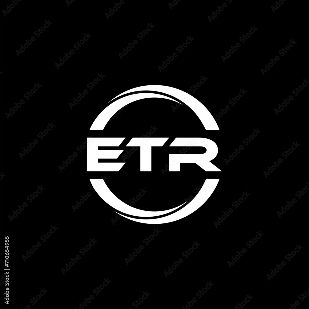 ETR letter logo design with black background in illustrator, cube logo ...
