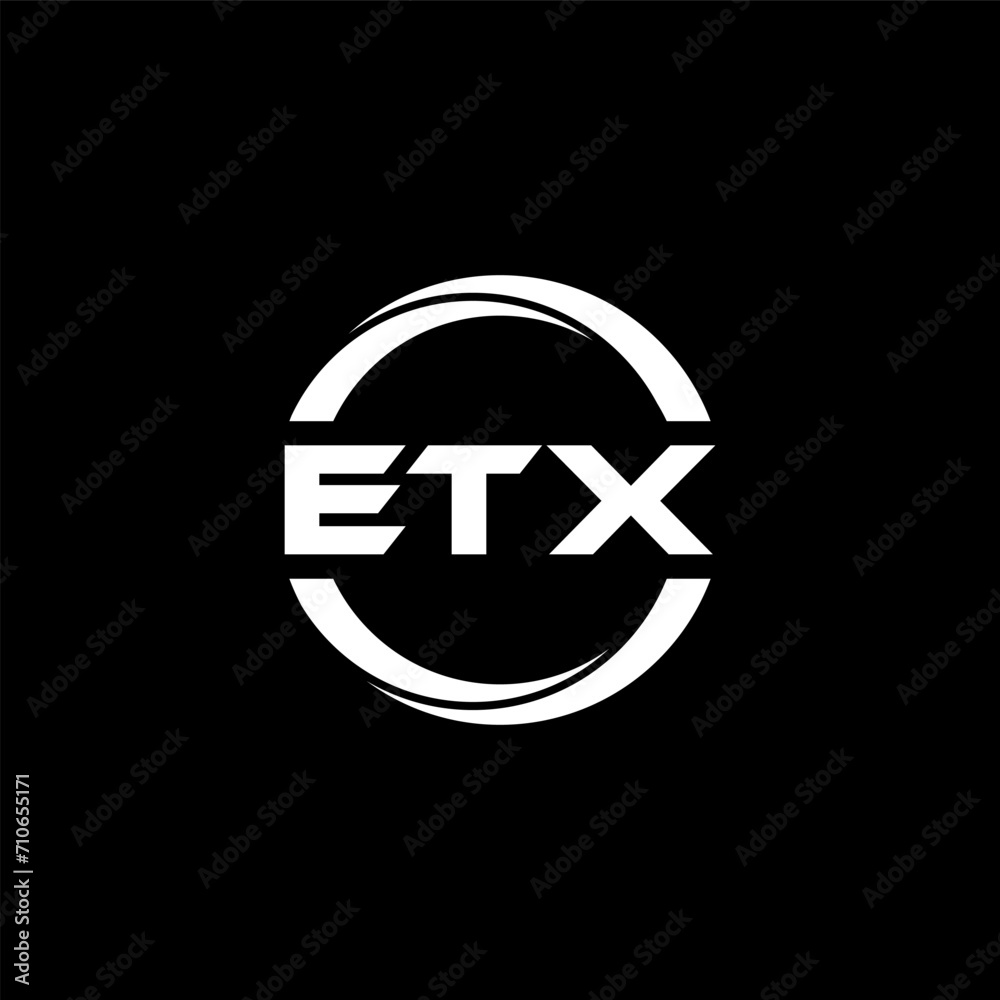 ETX letter logo design with black background in illustrator, cube logo ...