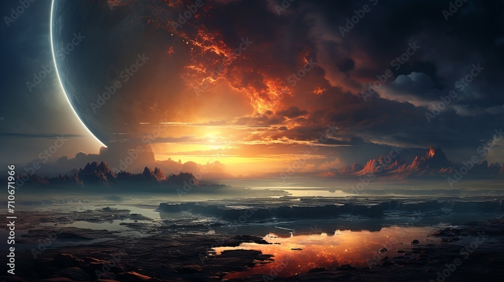 Nebula and starry space background in 360 equirectangular projection ...