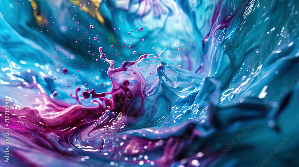 The abstraction using the Splash technique, where the colors fly in a ...