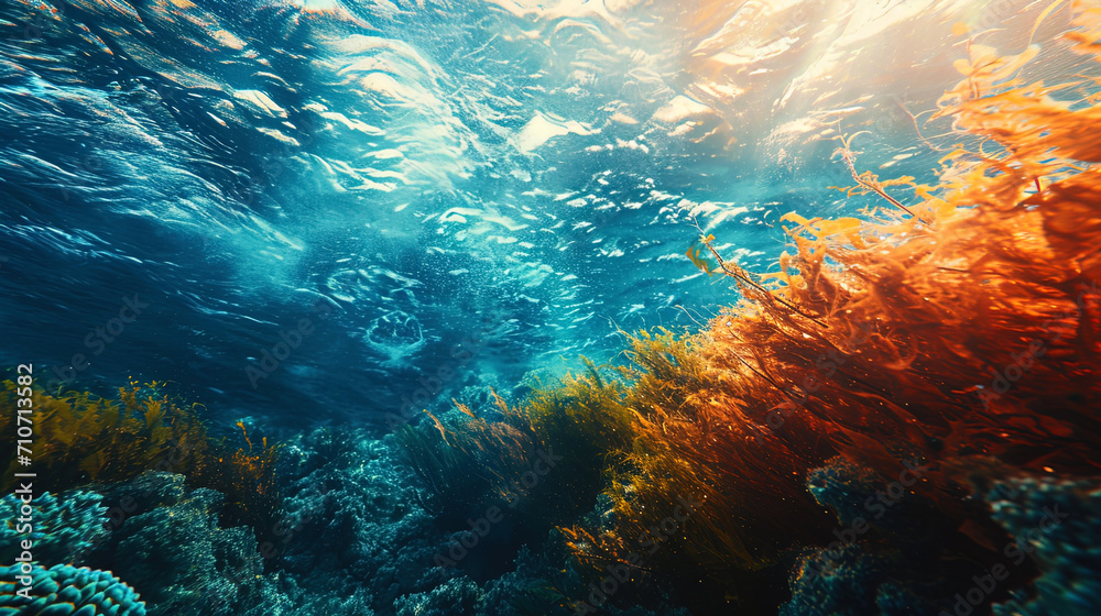 Underwater color whirlpools, like a kaleidoscope of colors in the ...