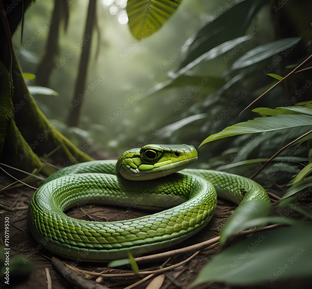 Black snake with white ring in the dark, mangrove snake, Agressive ...