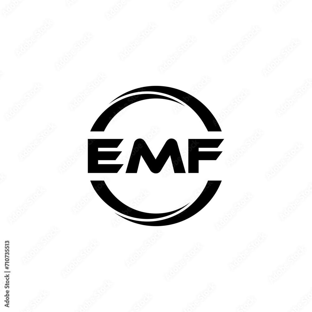 EMF letter logo design with white background in illustrator, cube logo ...