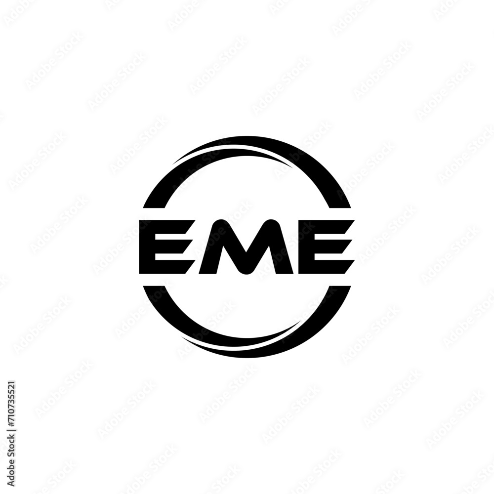 EME letter logo design with white background in illustrator, cube logo ...